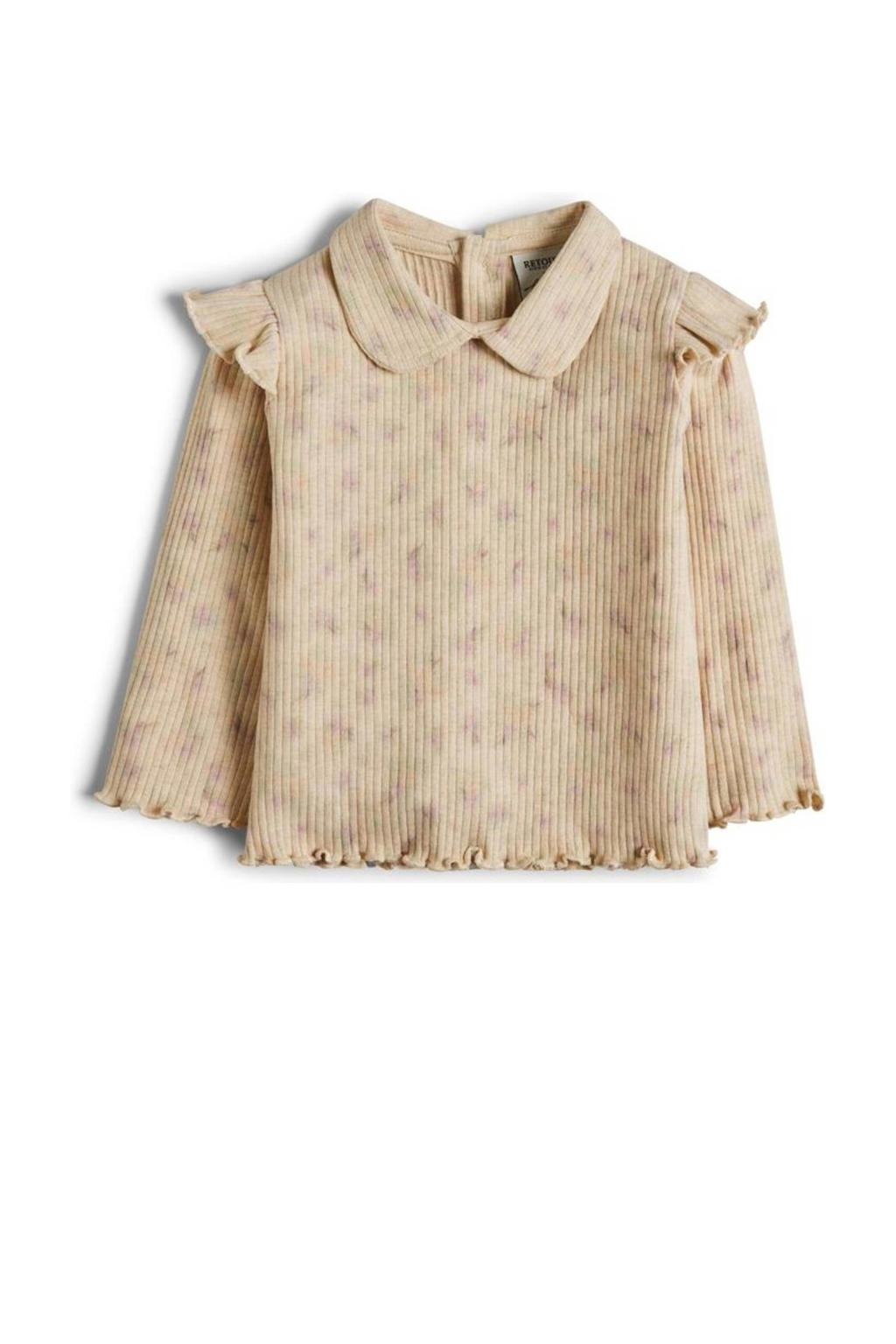 Retour X Anouk Matton top Irisha met all over print en ruches beige ...