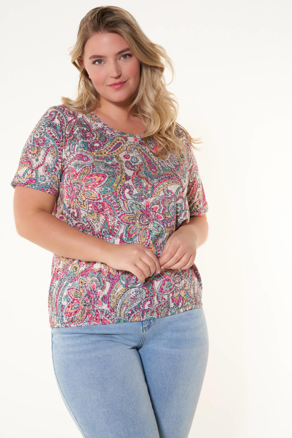 MS Mode T-shirt met all over print multi | wehkamp
