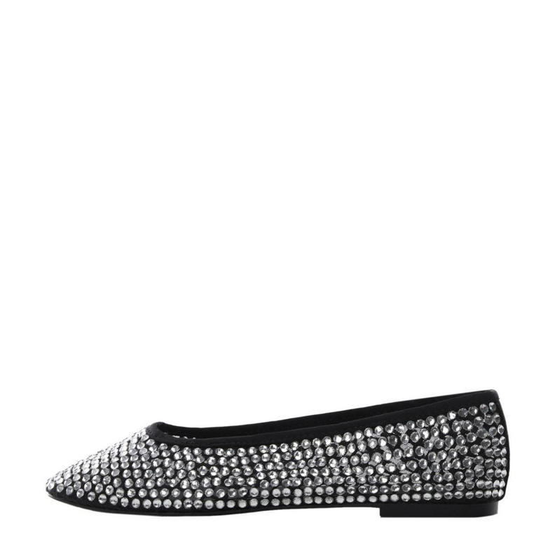 Mango ballerina's met strass zwart | wehkamp