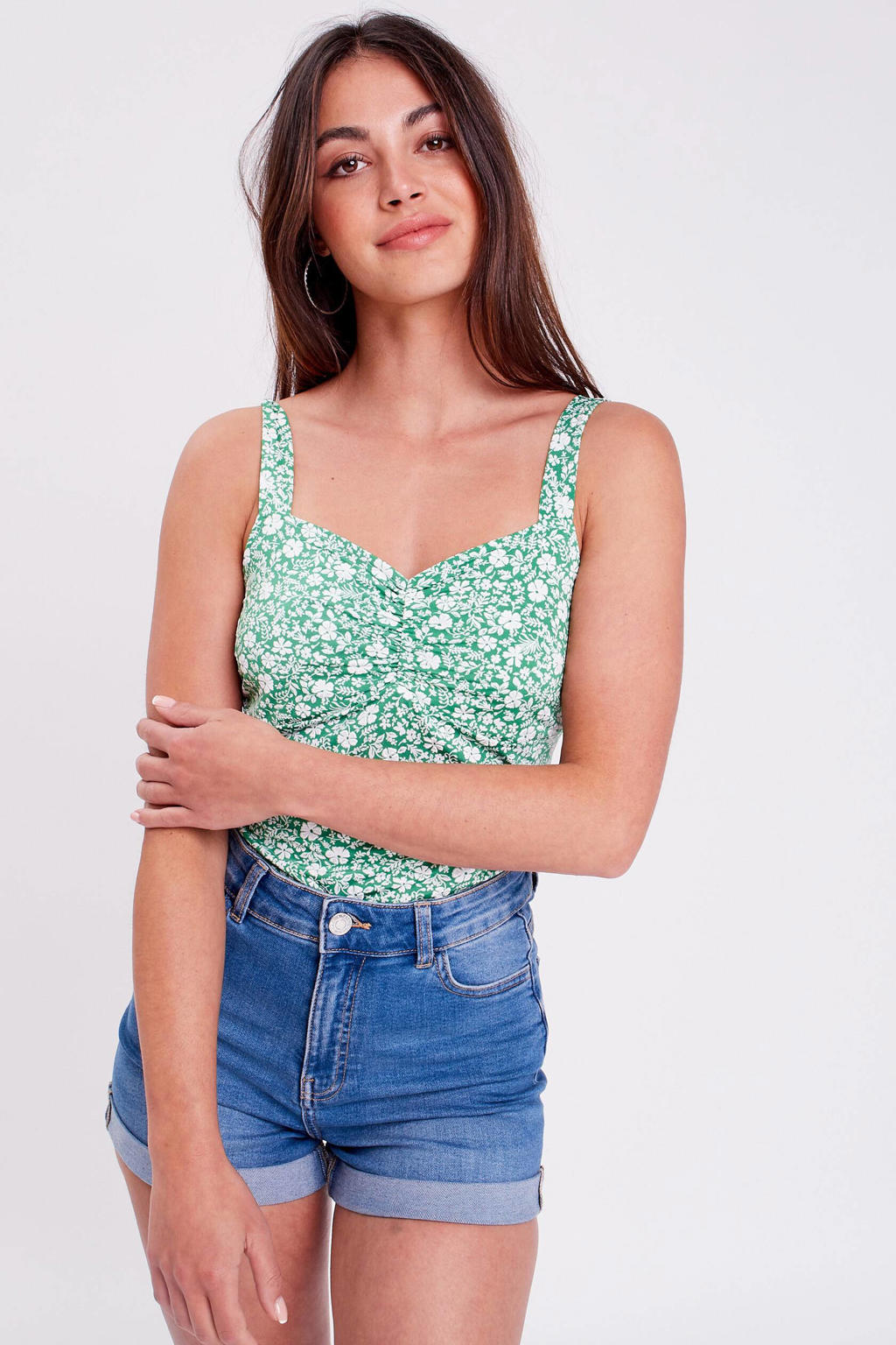 Cache Cache high waist straight fit denim short blue | wehkamp