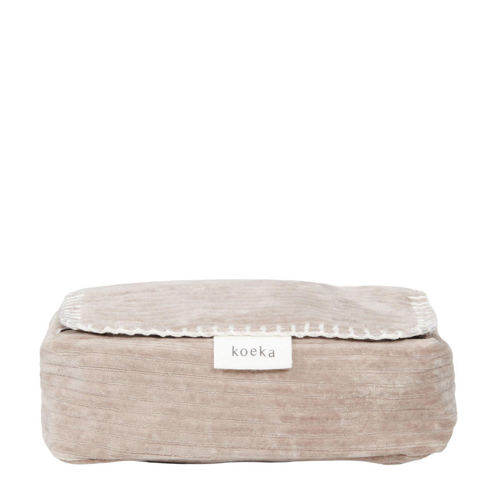 Koeka Vik babydoekjesbox 12x20 cm taupe | wehkamp