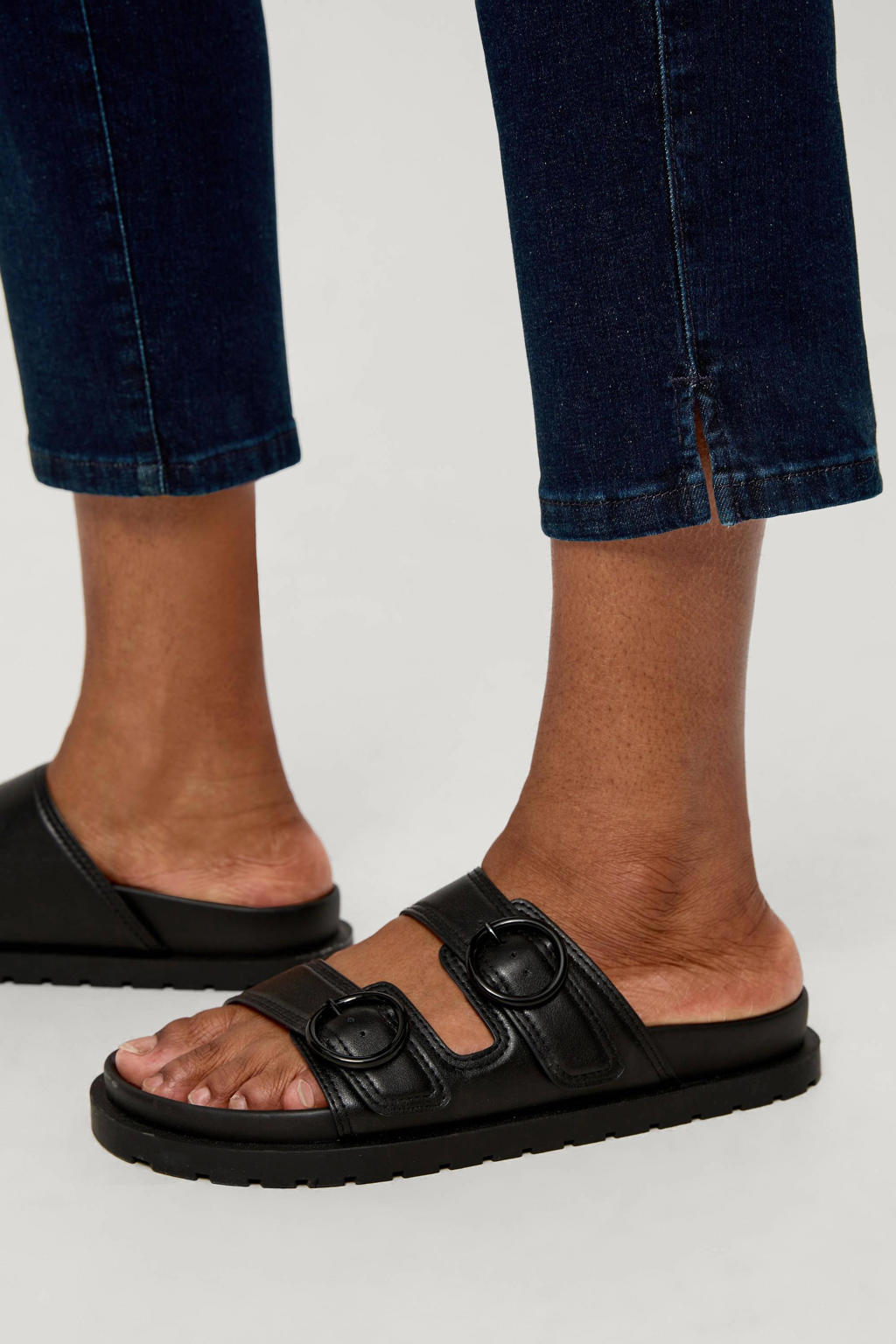 TRIANGLE cropped regular fit jeans black | wehkamp