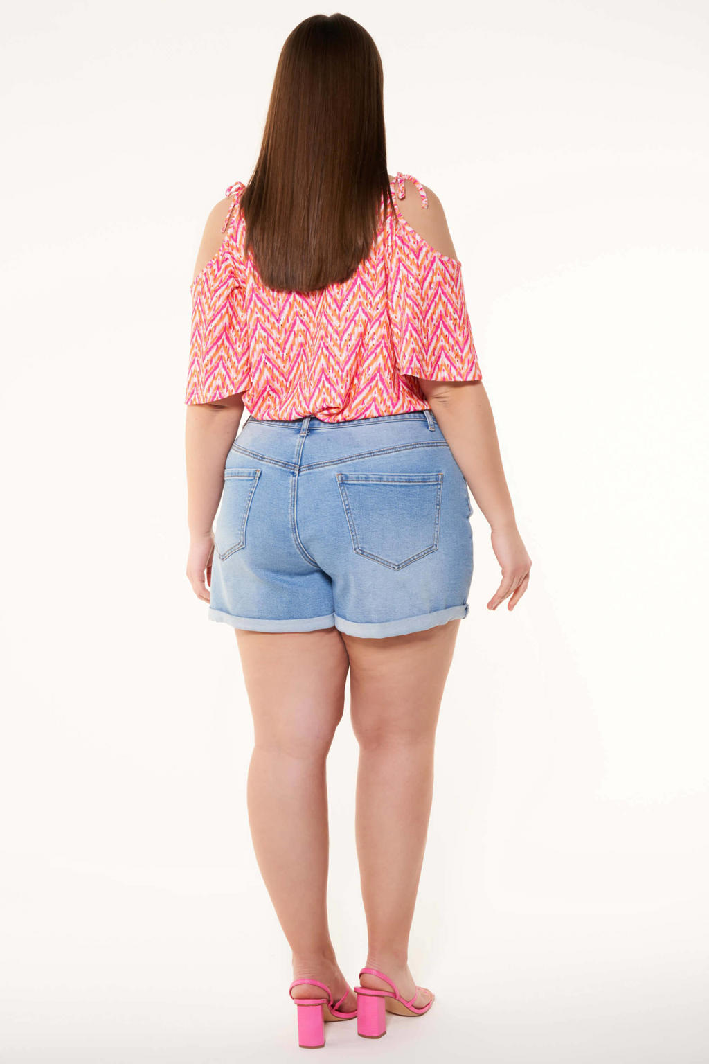 MS Mode loose fit denim short light blue denim | wehkamp