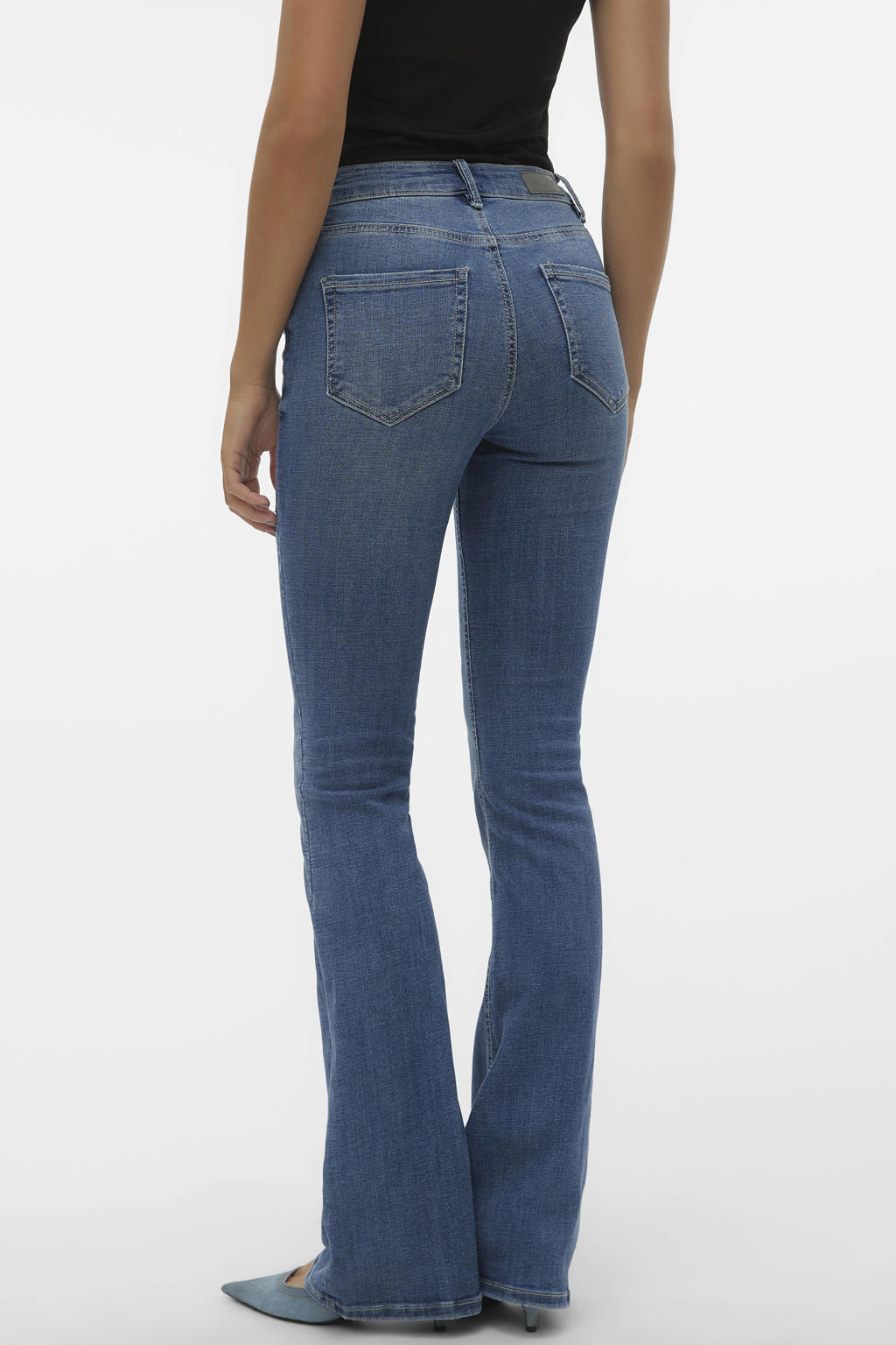 VERO MODA flared jeans VMFLASH medium blue denim | wehkamp
