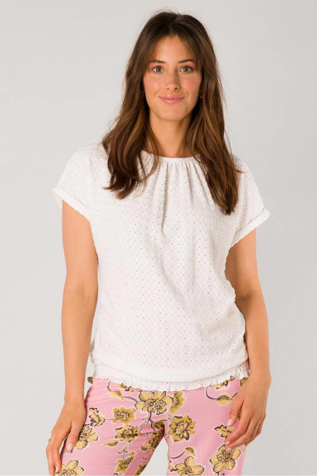 Ivy Beau top met broderie wit | wehkamp