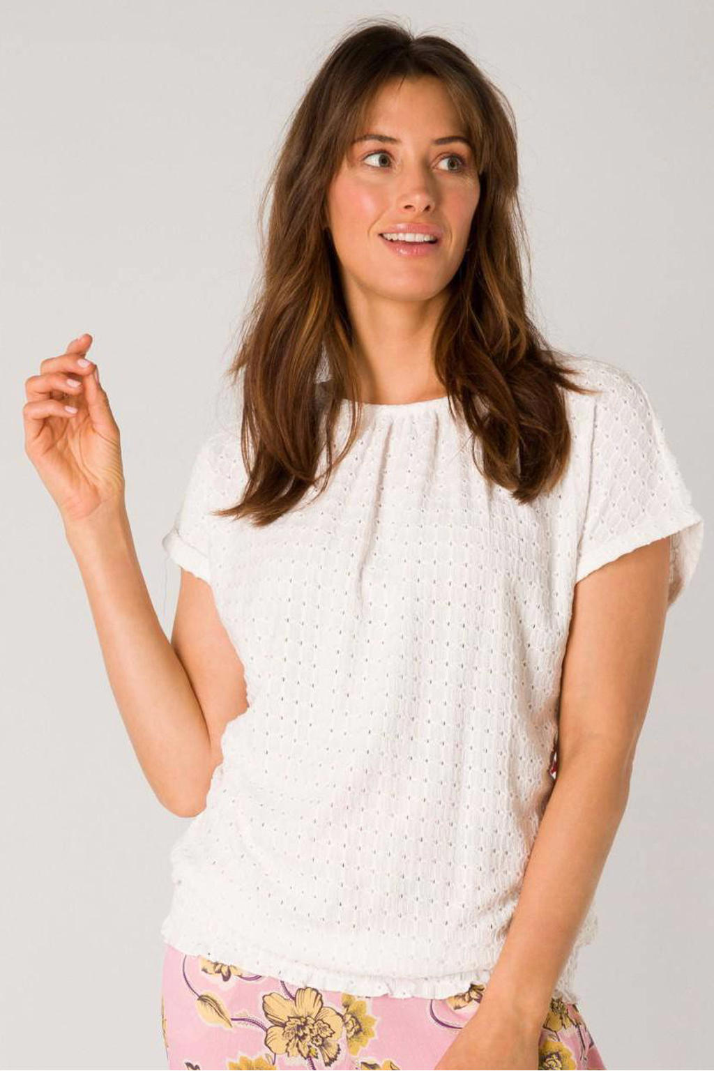 Ivy Beau top met broderie wit | wehkamp