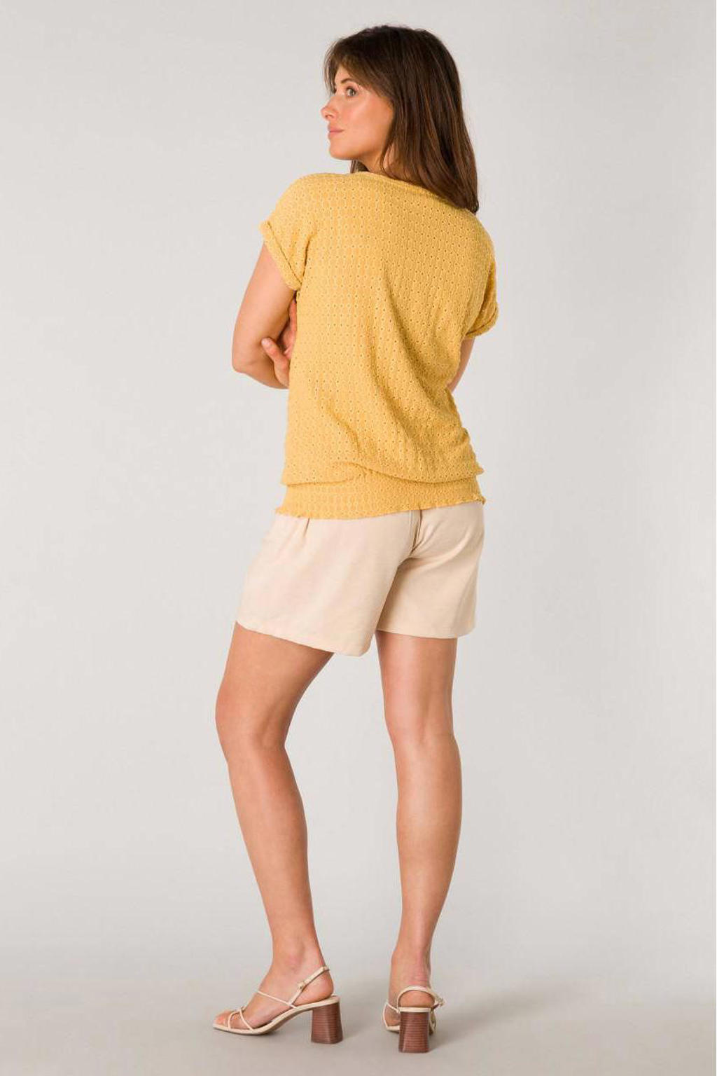 Ivy Beau top met broderie geel | wehkamp