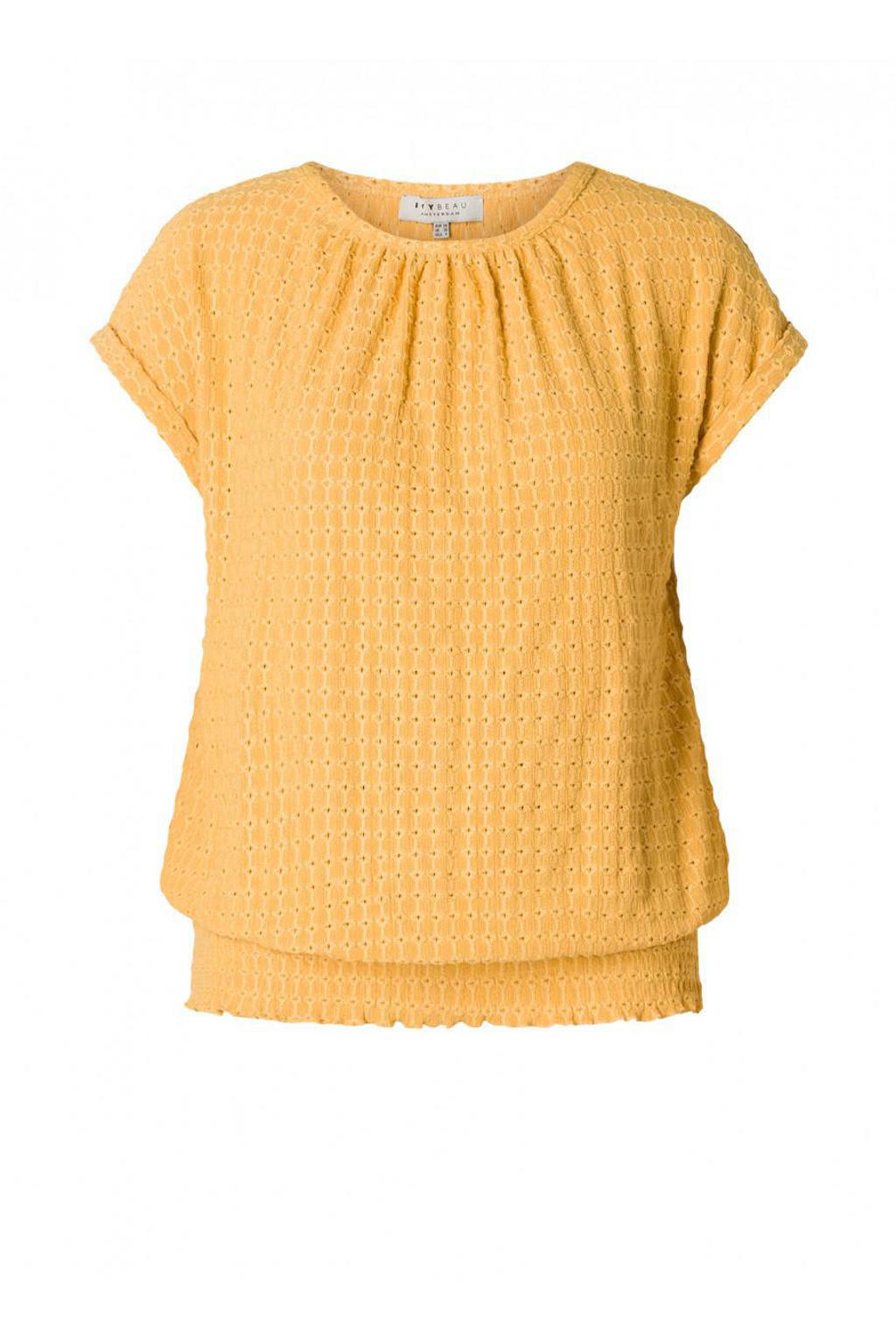Ivy Beau top met broderie geel | wehkamp