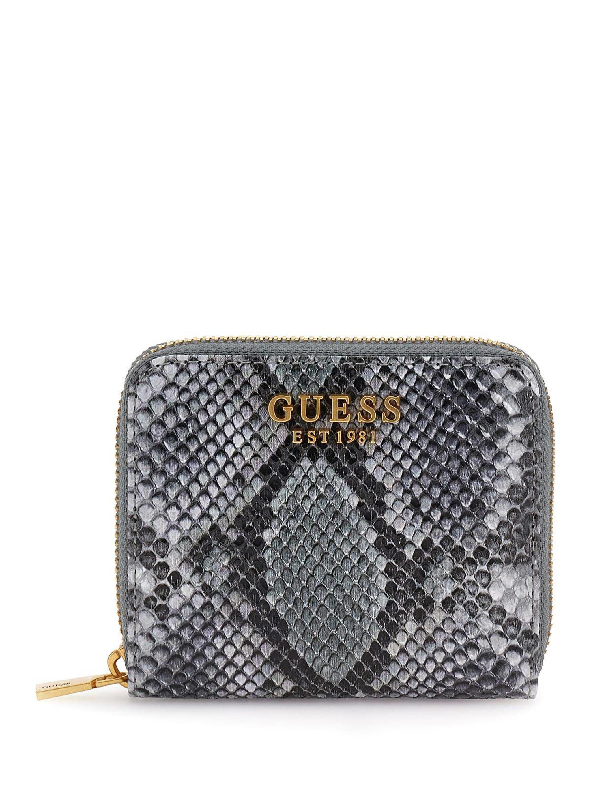 GUESS portemonnee Laurel met slangenprint grijs | wehkamp