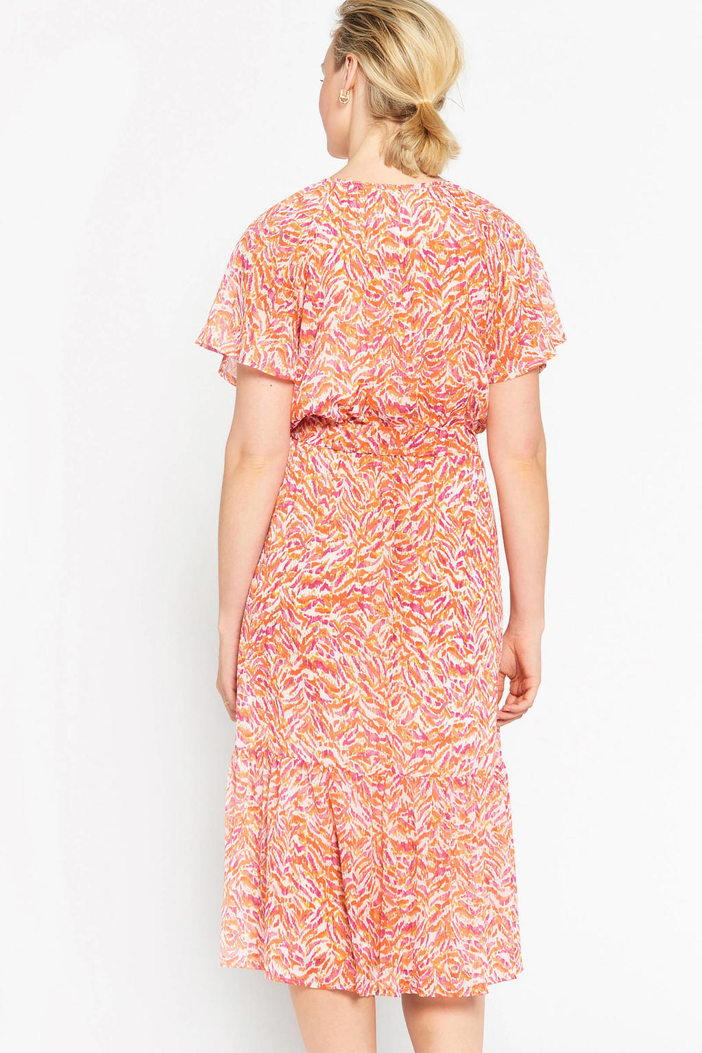 LOLALIZA jurk met all over print oranje | wehkamp