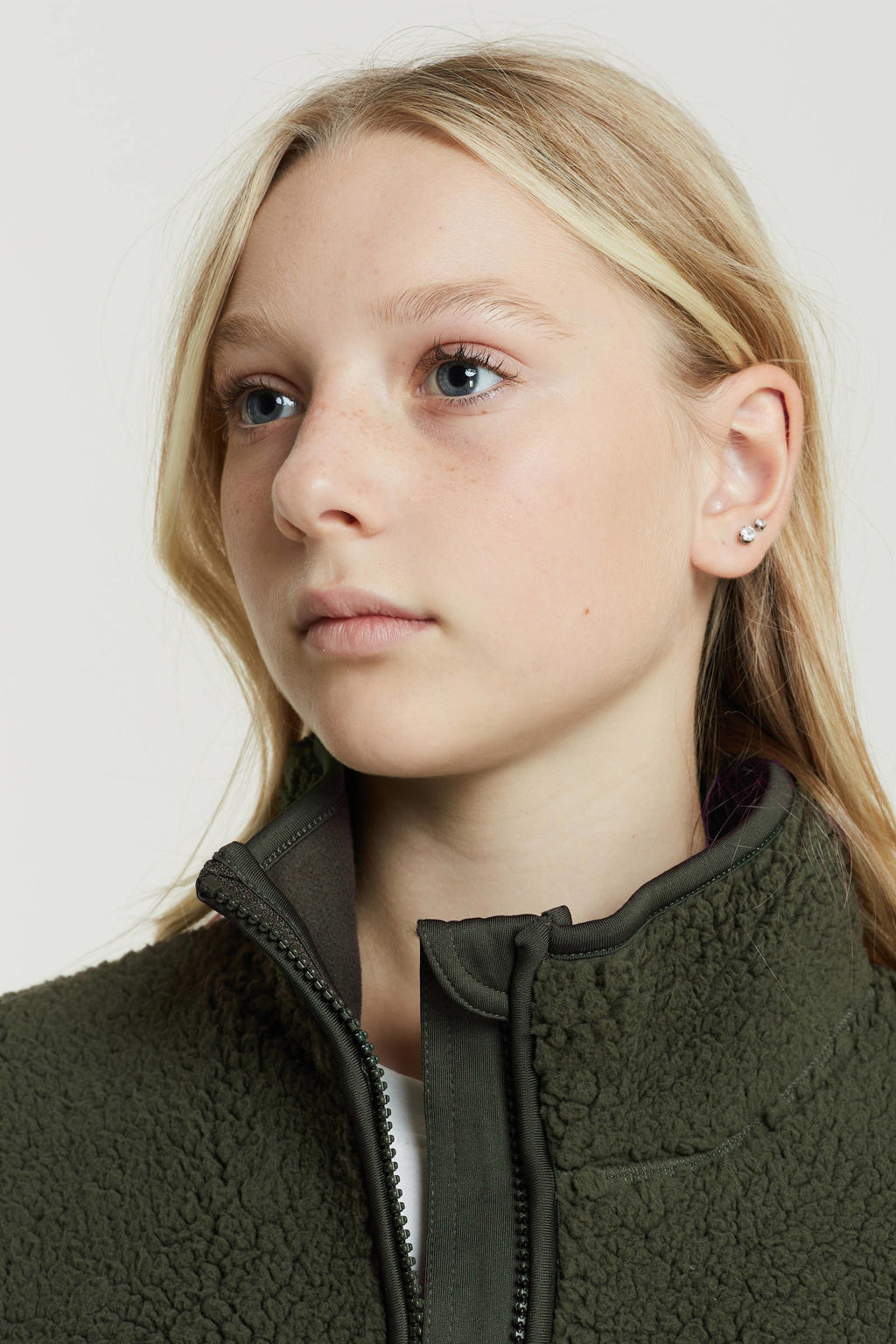 anytime teddy fleece vest khaki | wehkamp