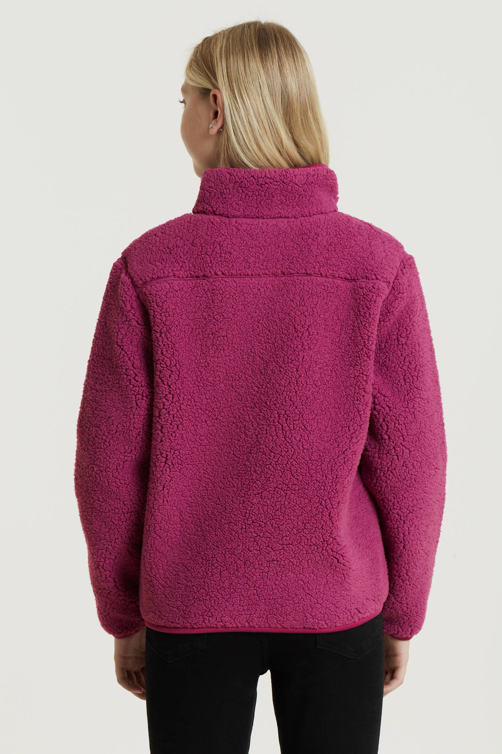 anytime teddy fleece vest magenta | wehkamp
