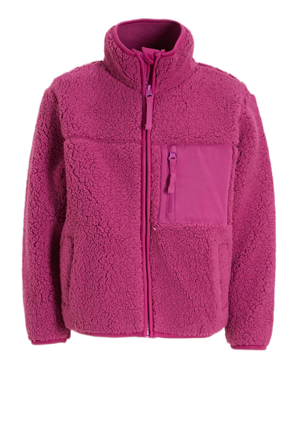 anytime teddy fleece vest magenta | wehkamp
