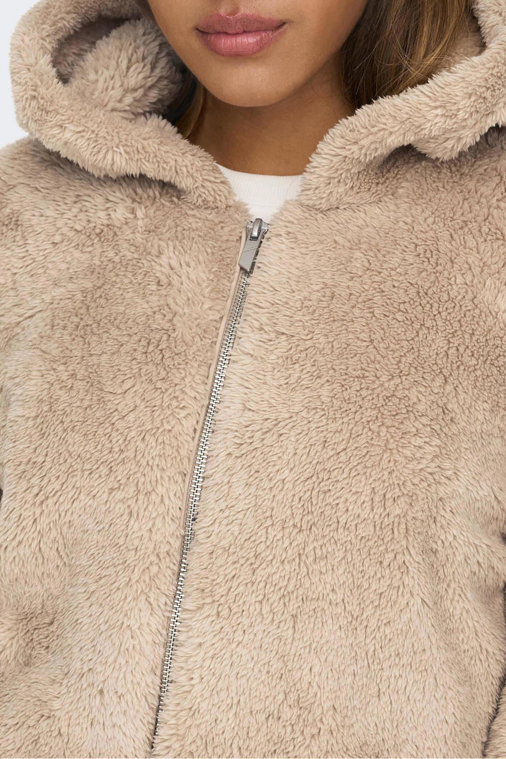 ONLY teddy jas ONLNEWANNA beige | wehkamp