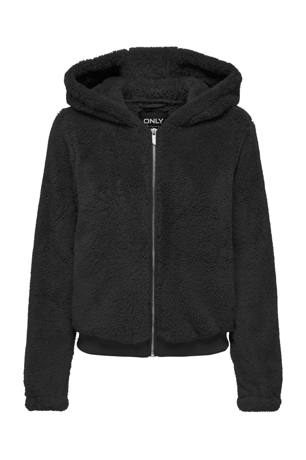 ONLY teddy jas ONLNEWANNA zwart | wehkamp