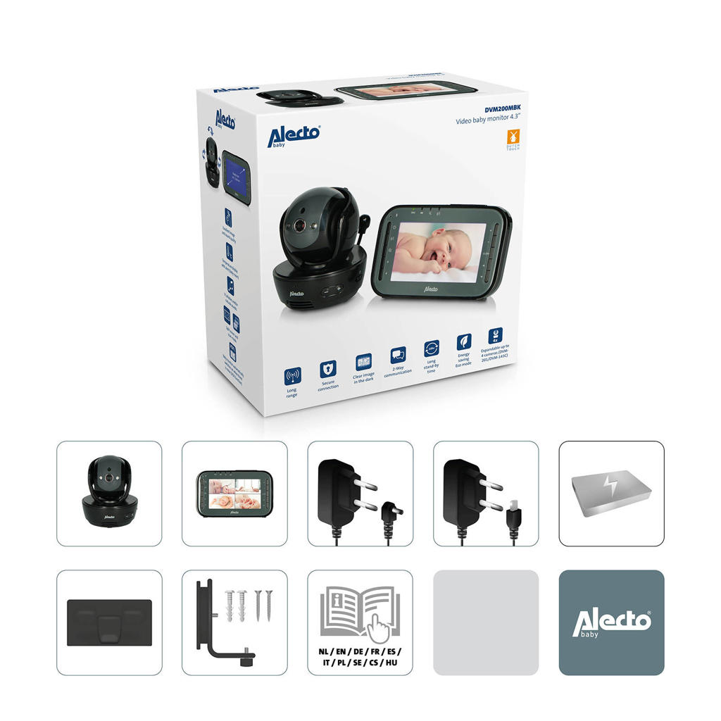 Alecto DVM200MBK - Babyfoon met camera en 4.3" kleurenscherm | wehkamp