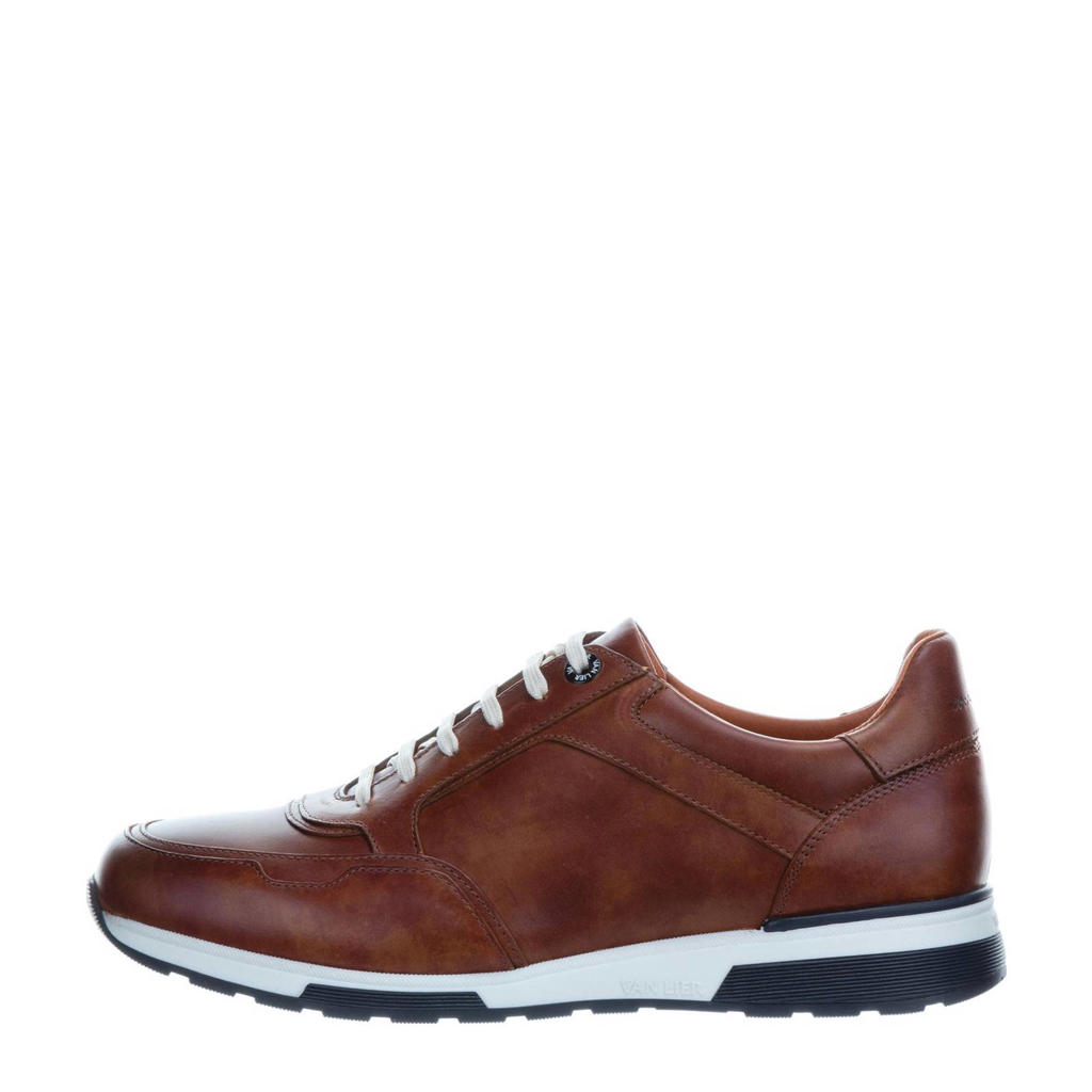 Van Lier Positano leren sneakers cognac | wehkamp