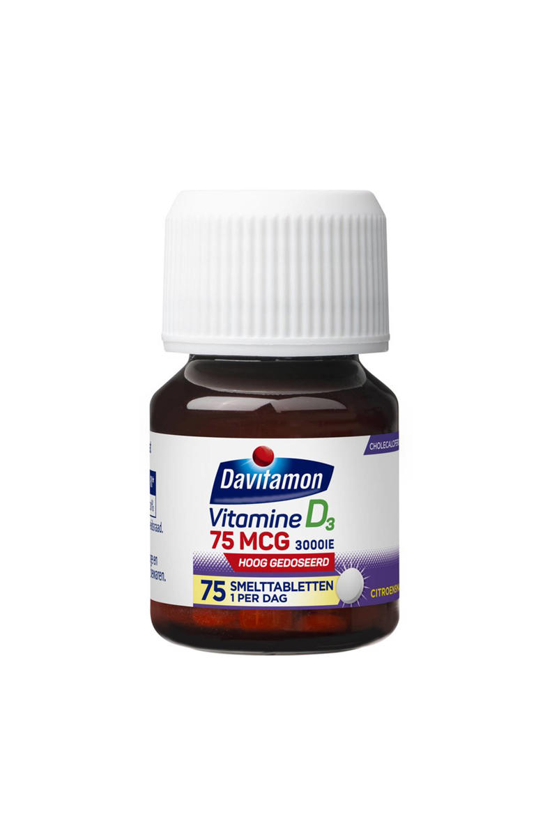 Davitamon Vitamine D3 75 mcg smelttabletten - hoog gedoseerd - 75 stuks ...