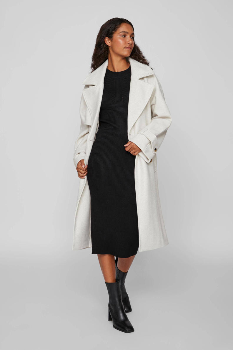 VILA gemÃªleerde trenchcoat jas VILANDRA van polyester offwhite | wehkamp