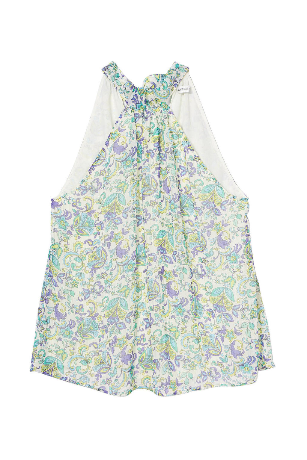 Cache Cache halter top met all over print en plooien beige/ lila | wehkamp