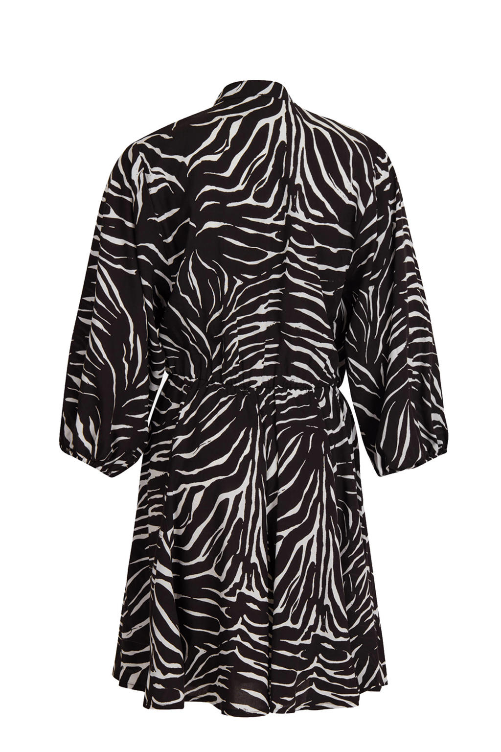 Shoeby jurk met zebraprint en ceintuur zwart/wit | wehkamp