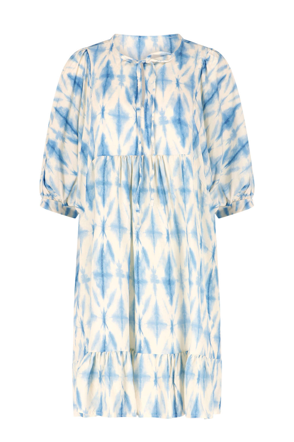 LOLALIZA jurk met all over print blauw/wit | wehkamp