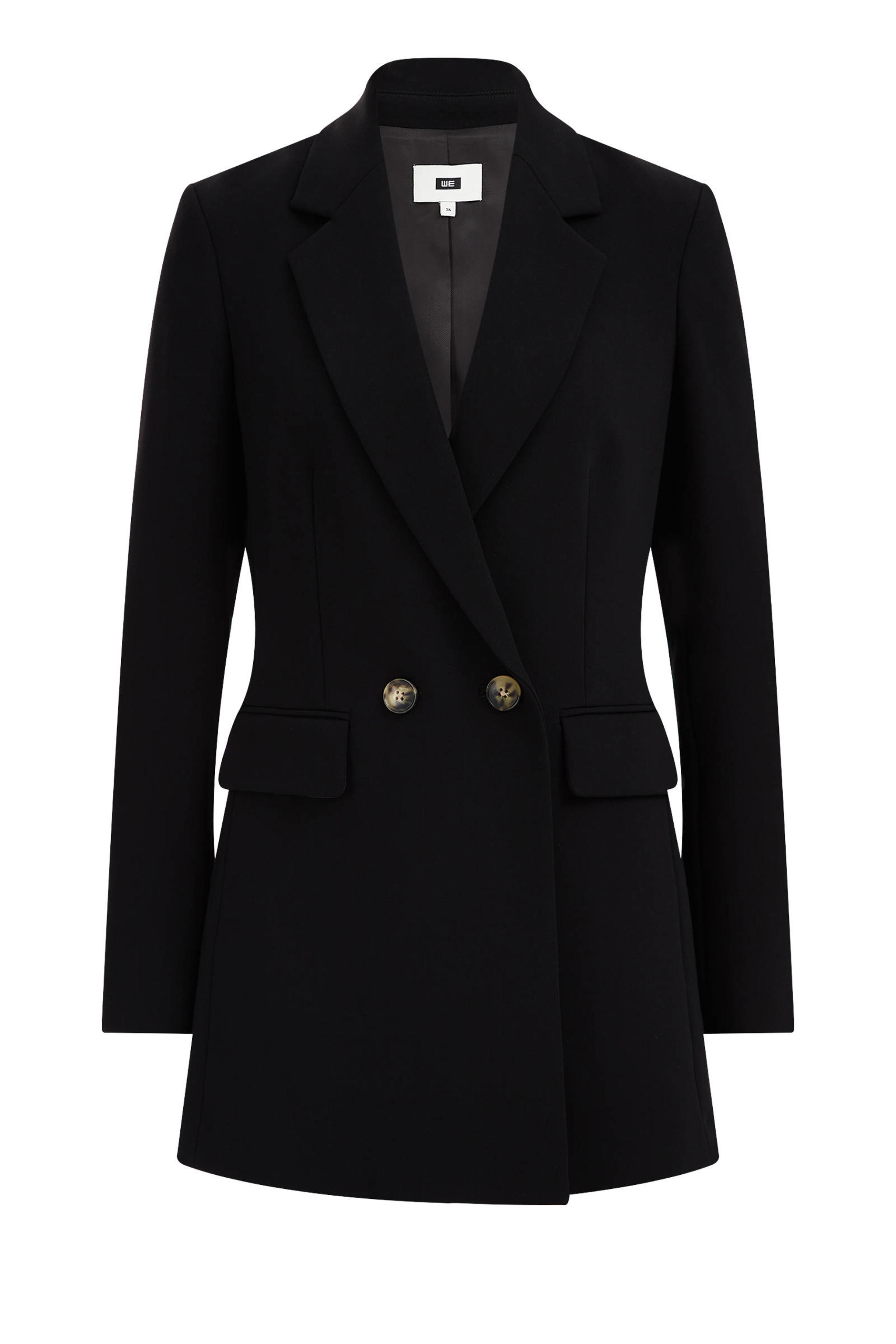 WE Fashion getailleerde blazer zwart | wehkamp
