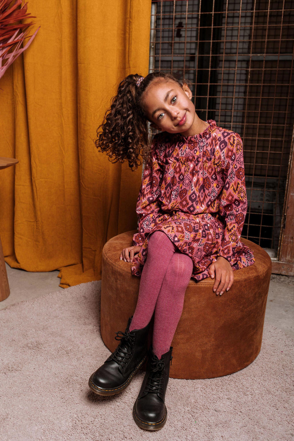 B.Nosy jurk B.PLEASANT met all over print roze/bruin/oker | wehkamp