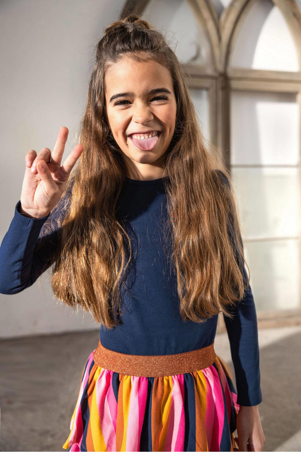 B.Nosy jurk B.ORIGINAL met all over print donkerblauw/felroze/multi | wehkamp