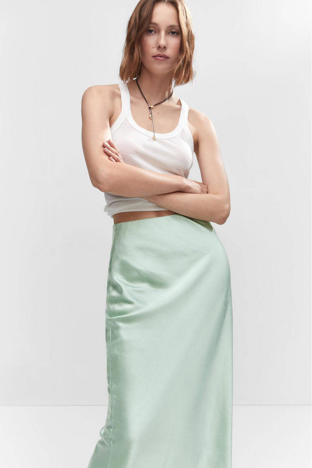Mango midi rok mintgroen kopen? | Morgen in huis | wehkamp