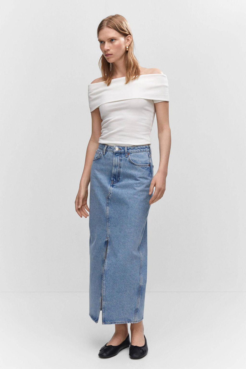 Mango rok light blue denim kopen? | Morgen in huis | wehkamp