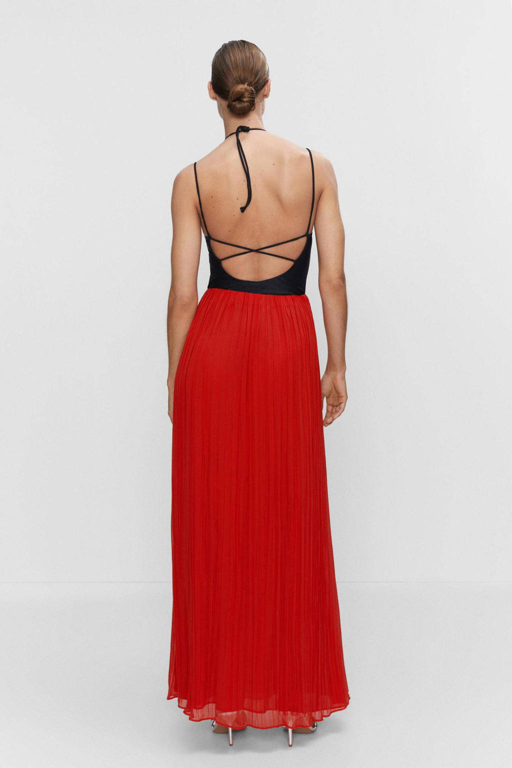 Mango maxi rok Leti met plooien rood | wehkamp