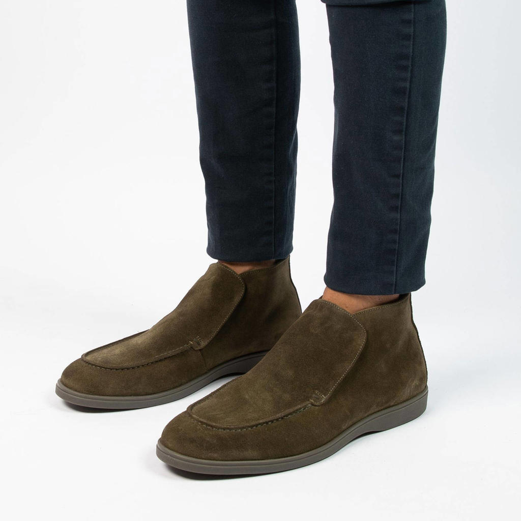 Manfield suède instapper groen | wehkamp