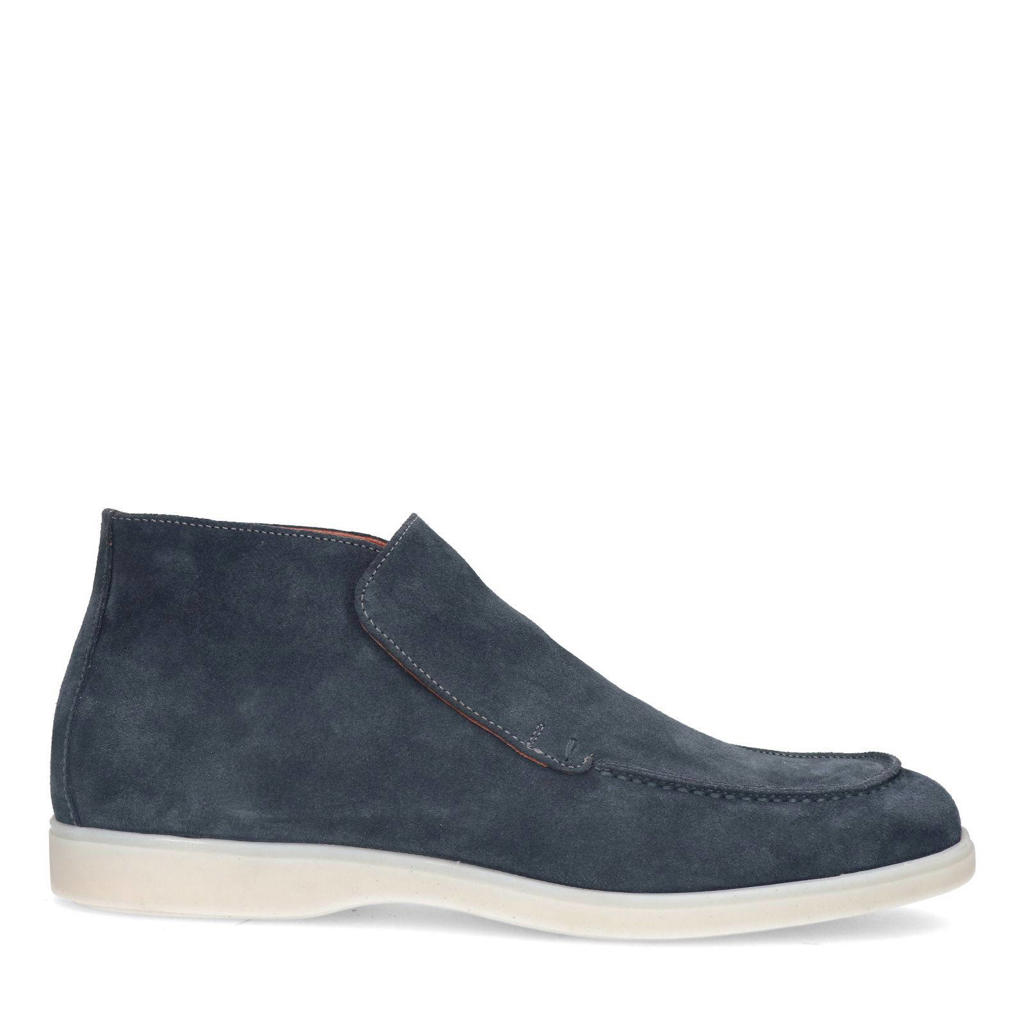 Manfield suède hoge loafers blauw | wehkamp
