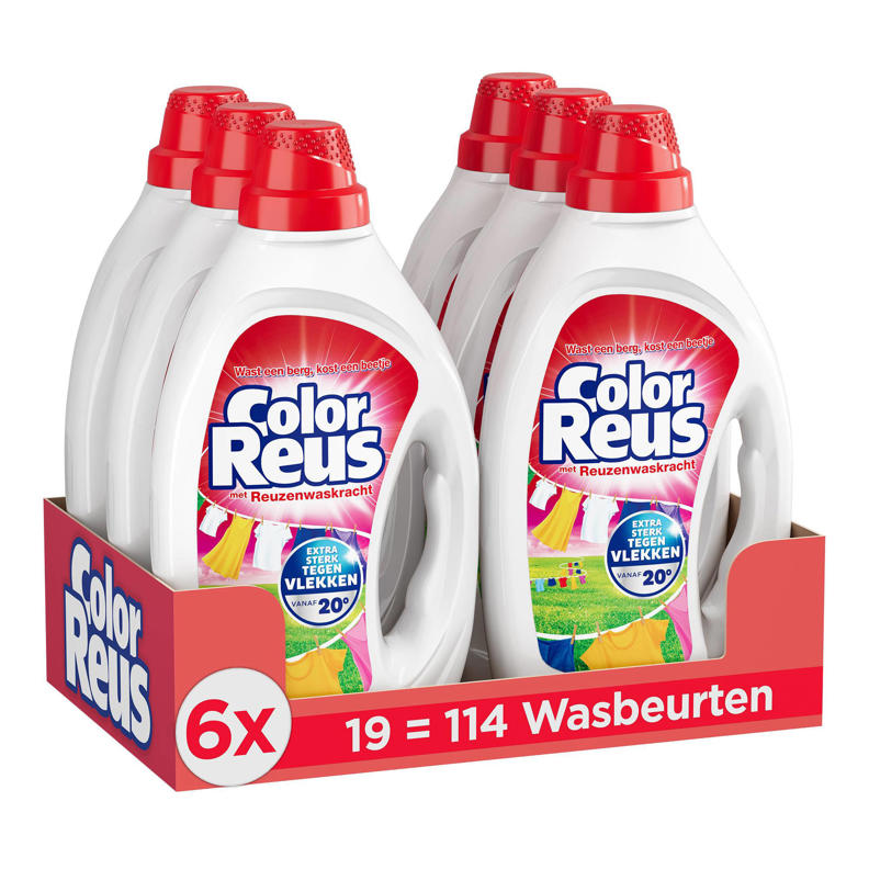 Witte Reus Color Reus Gel - vloeibaar wasmiddel - gekleurde was - 6 x ...