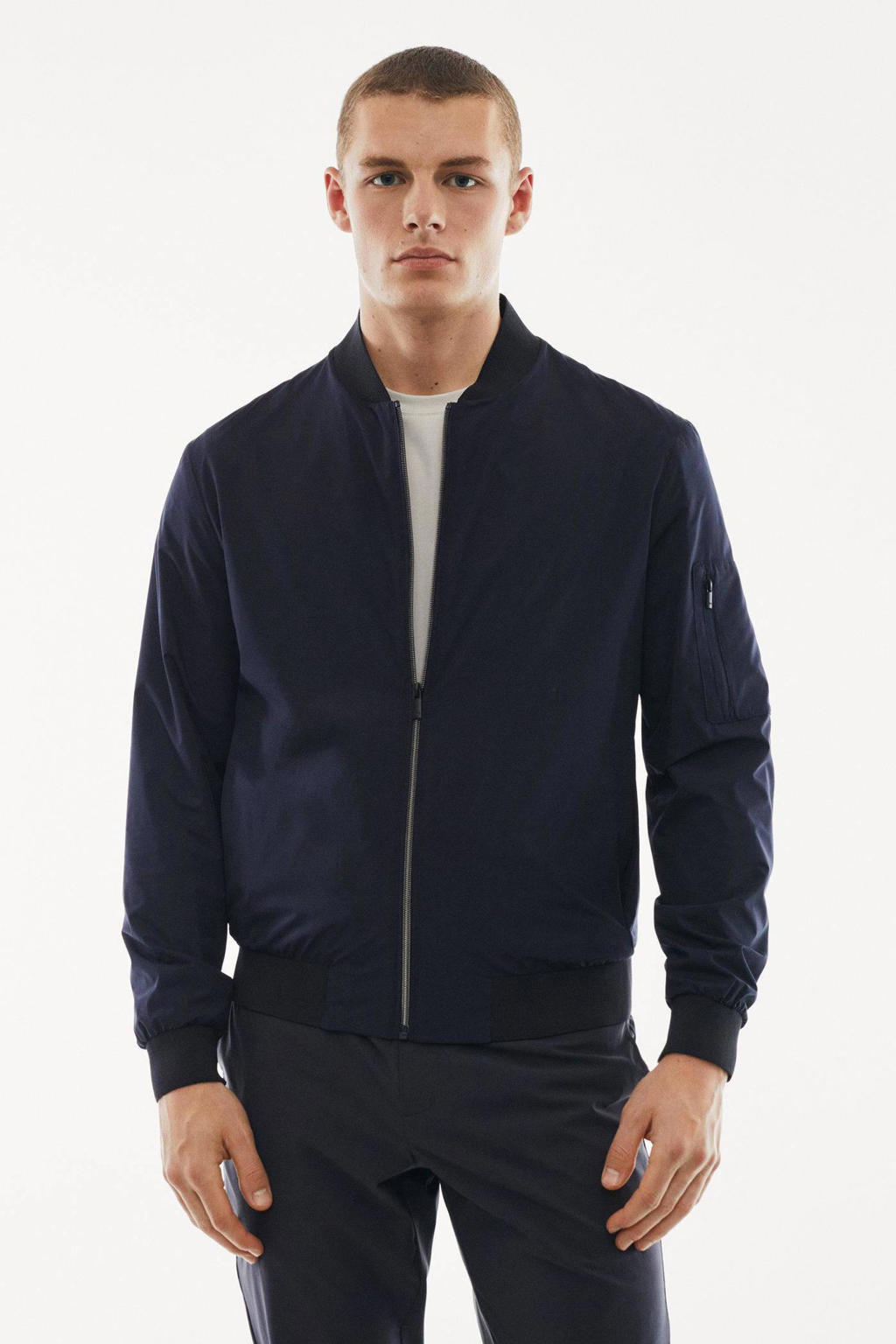Mango Man bomberjack zomer van polyester marineblauw | wehkamp