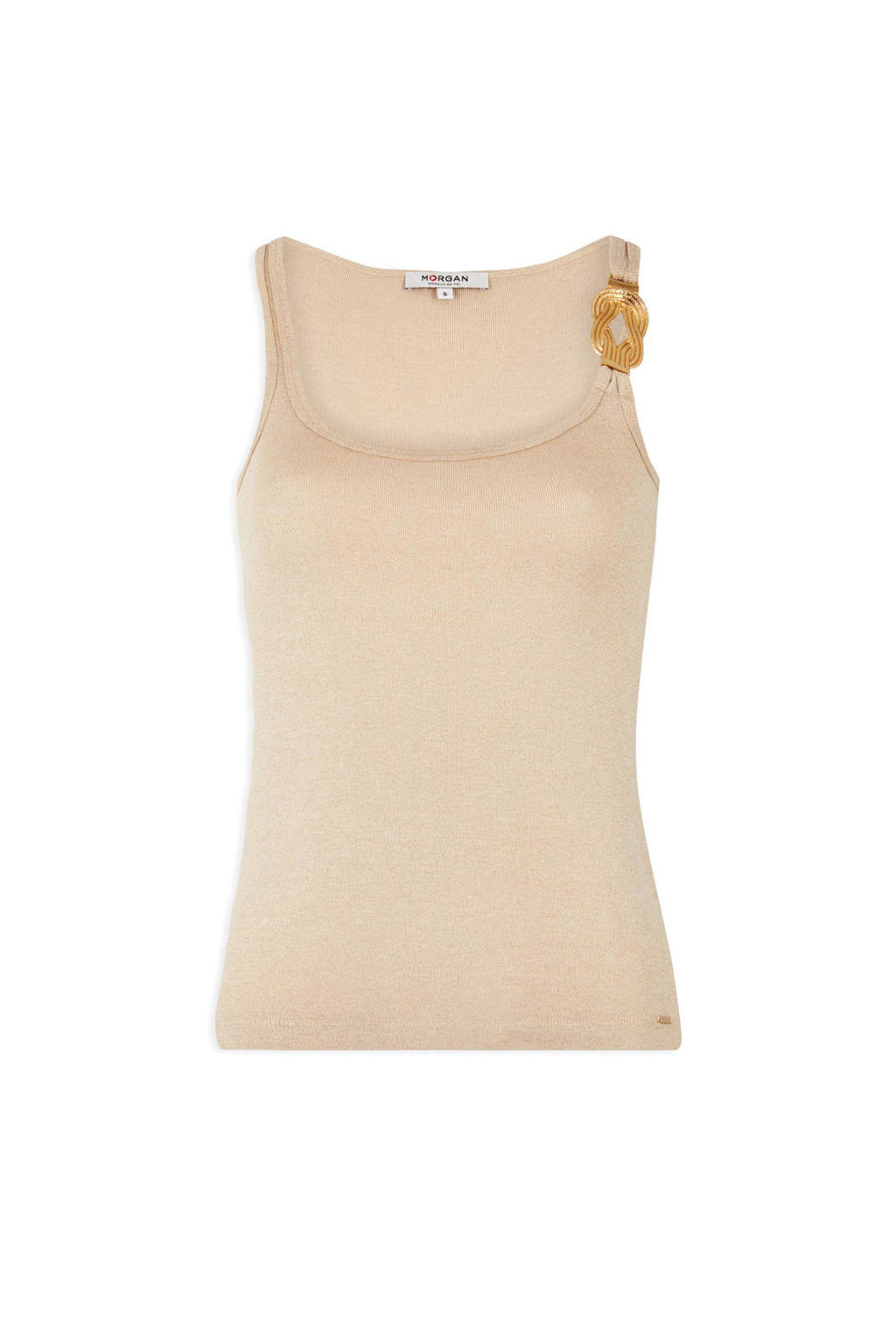 Morgan singlet met glitters beige | wehkamp