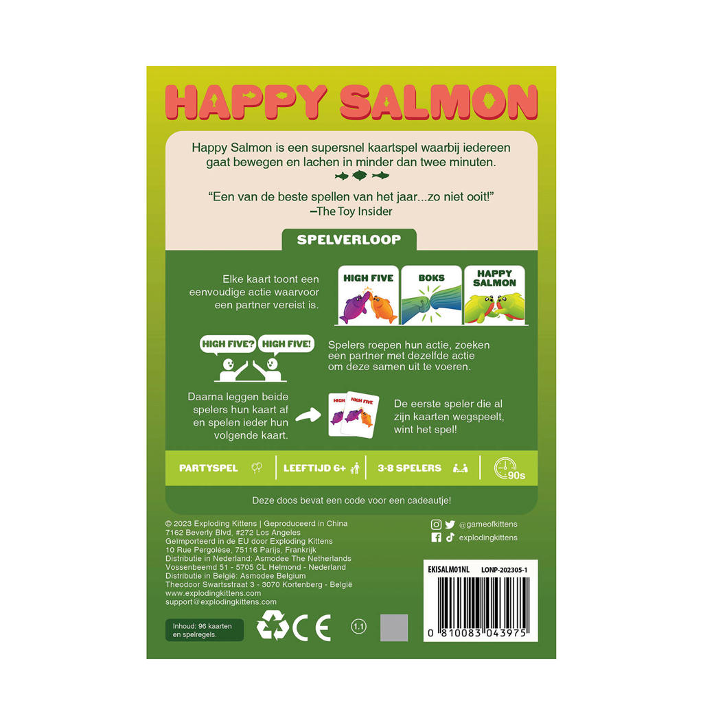 Exploding Kittens Happy Salmon | wehkamp