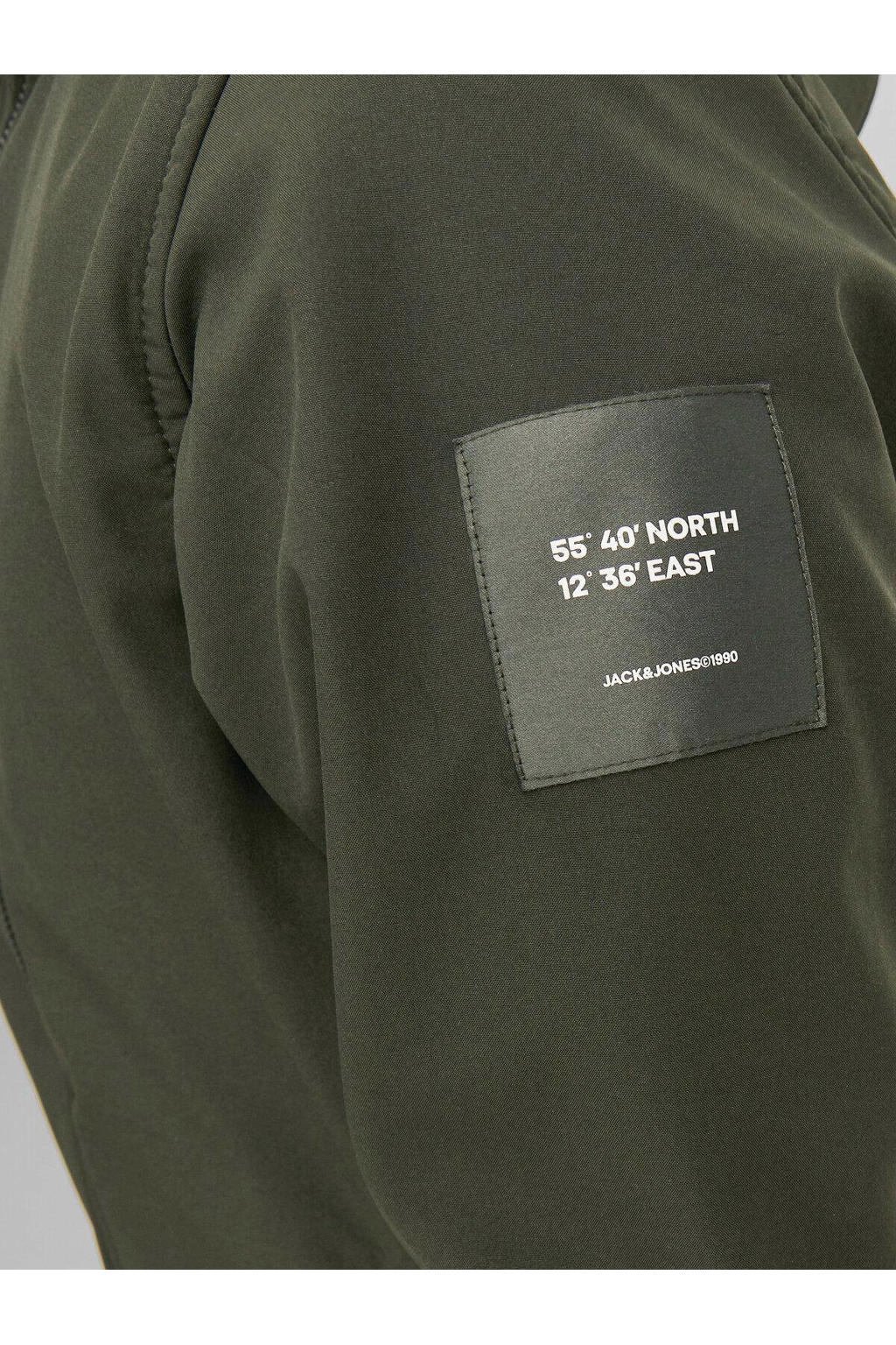 JACK & JONES JUNIOR softshell jas JJEBASIC SOFTSHELL donkergroen | wehkamp