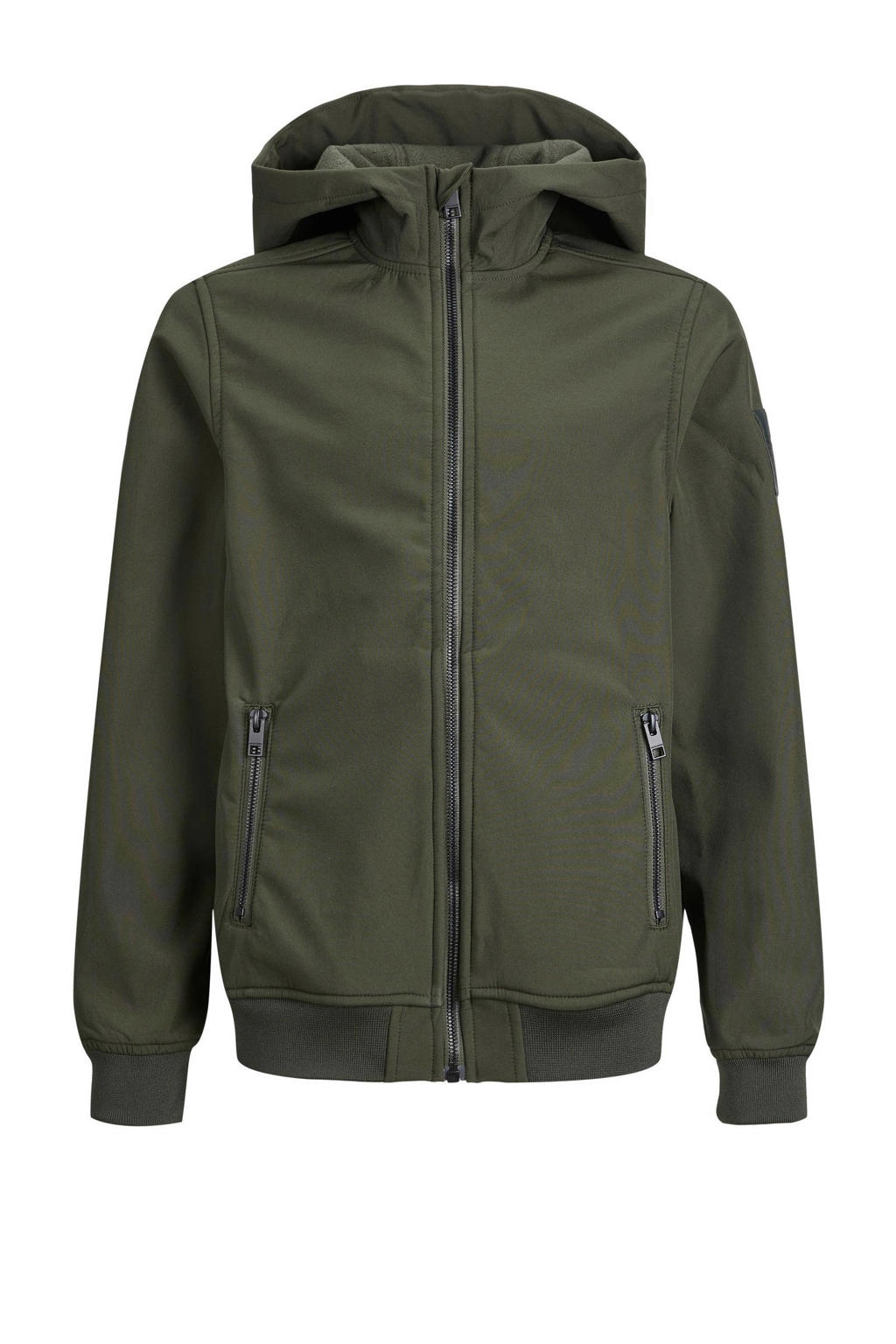 JACK & JONES JUNIOR softshell jas JJEBASIC SOFTSHELL donkergroen | wehkamp