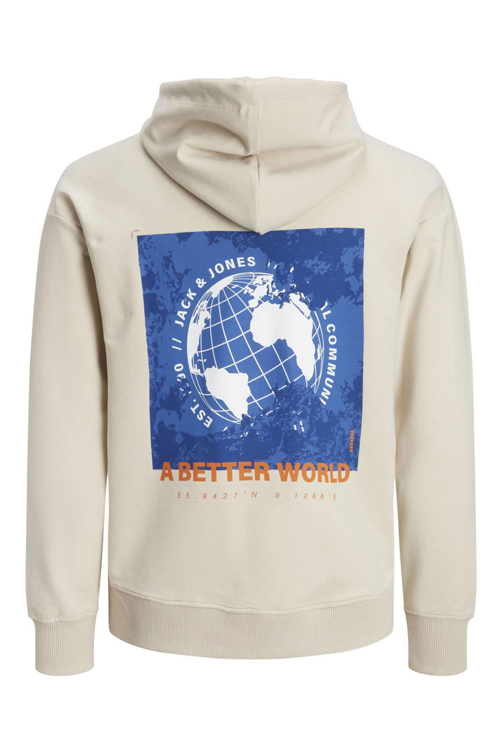 JACK & JONES CORE hoodie JCOFILO met backprint ecru | wehkamp