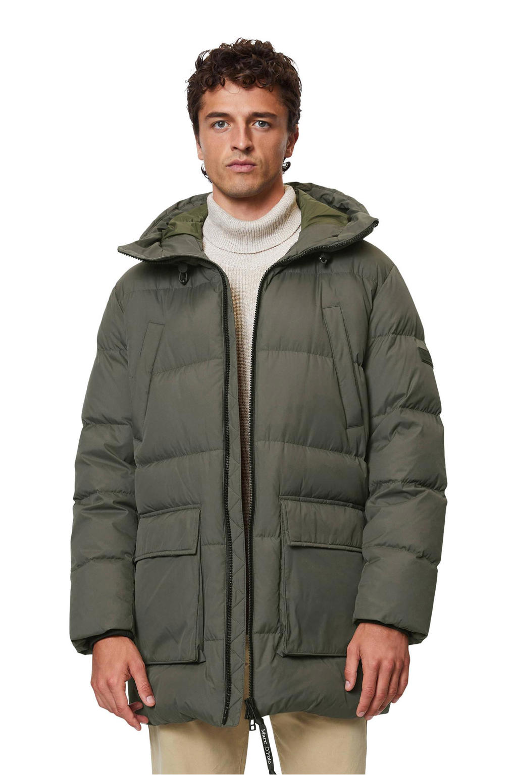 Marc O'Polo gewatteerde jas van polyester copley brown | wehkamp