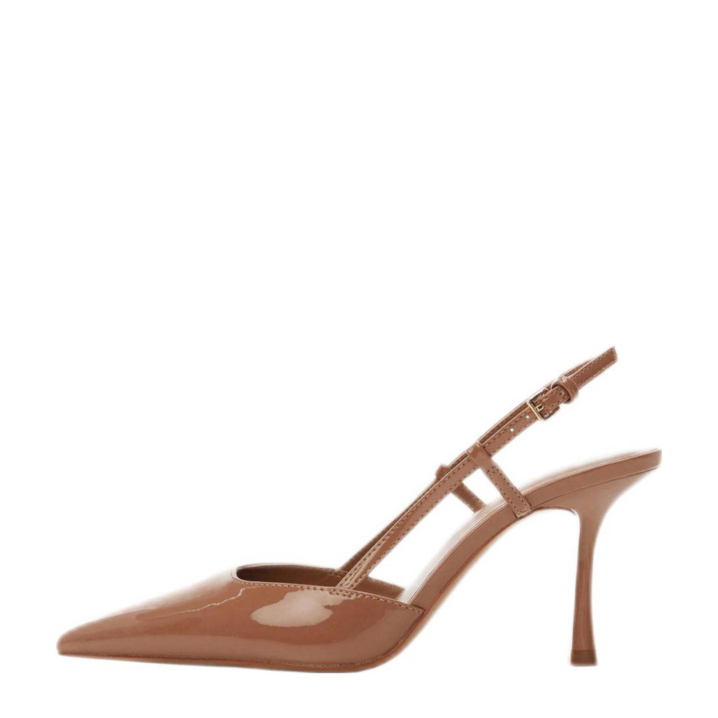 Mango lak slingback pumps camel | wehkamp