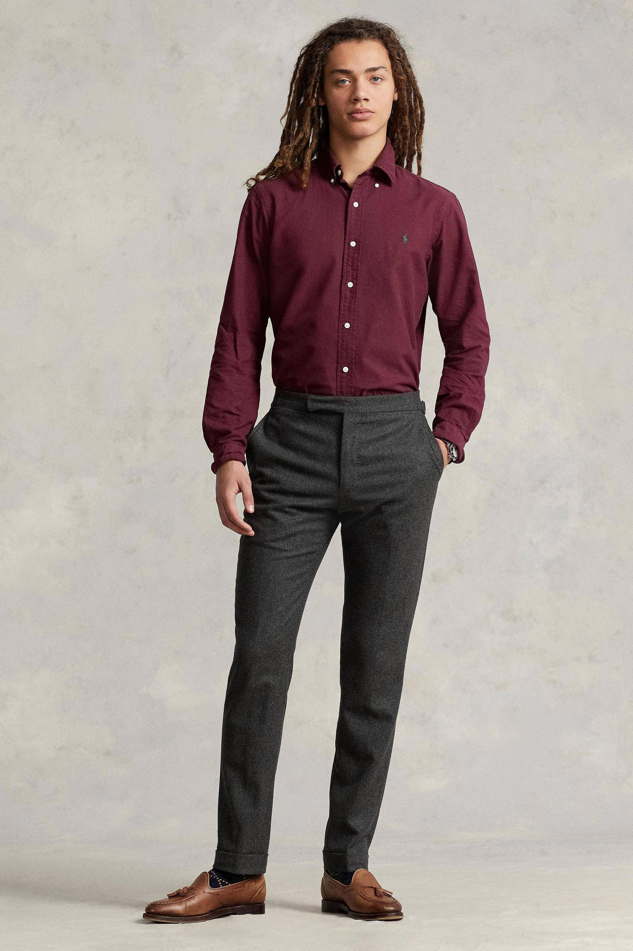 POLO Ralph Lauren slim fit overhemd met logo harvard wine | wehkamp