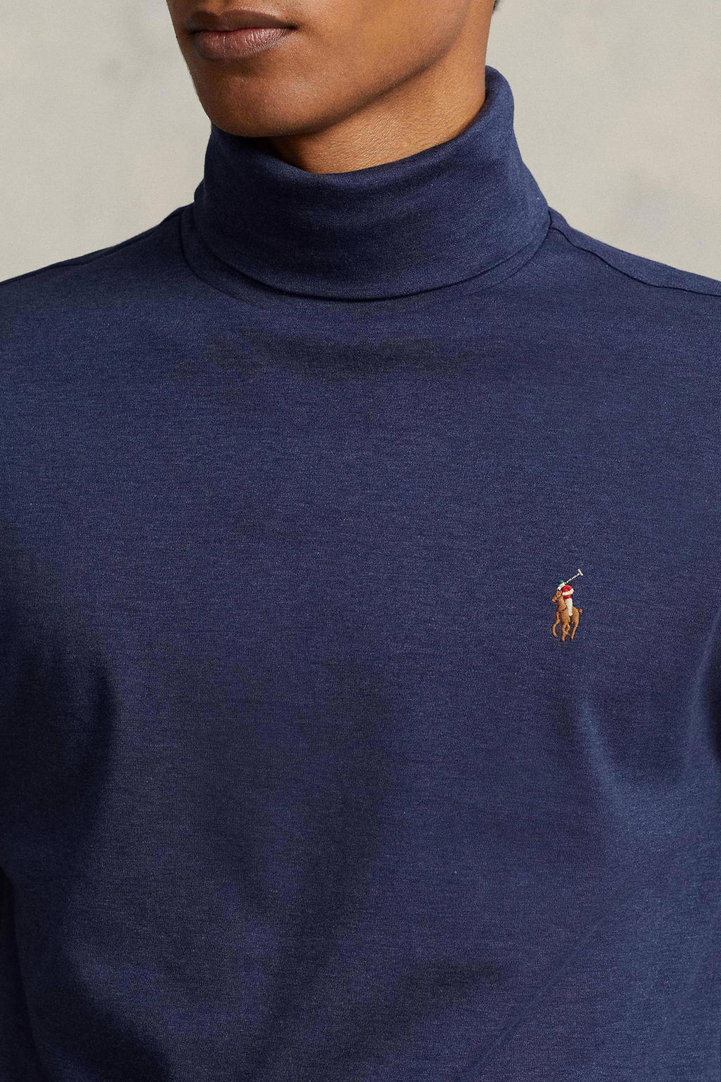POLO Ralph Lauren coltrui met logo en borduursels spring navy heather ...