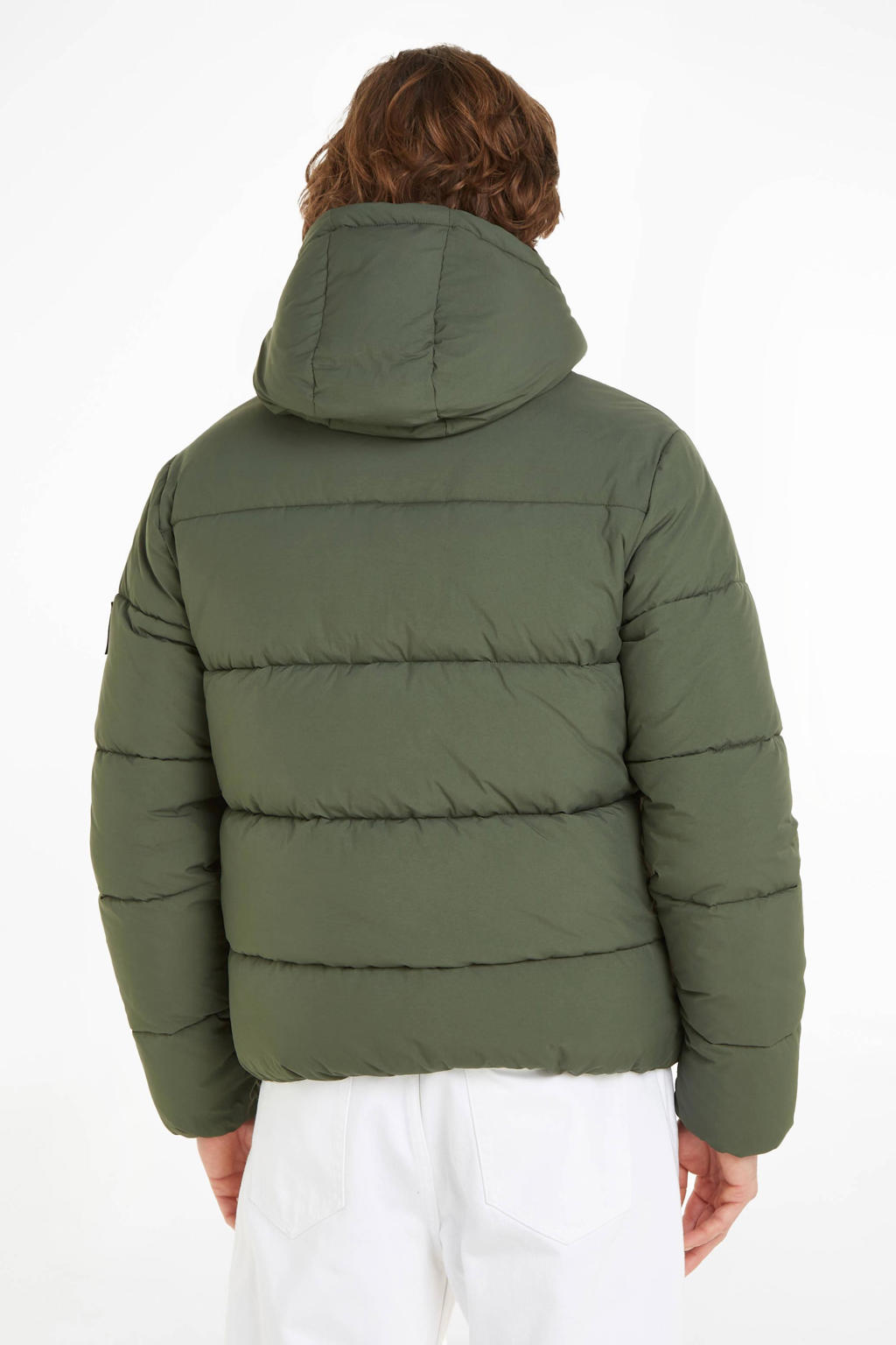 CALVIN KLEIN JEANS gewatteerde winterjas met logo thyme | wehkamp