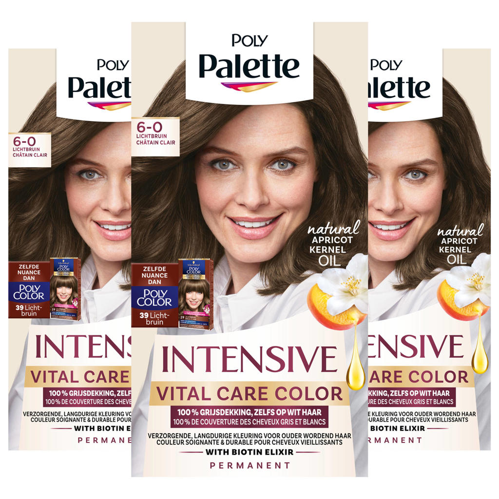 Schwarzkopf Poly Palette haarkleuring - voordeelverpakking - 6-0 ...