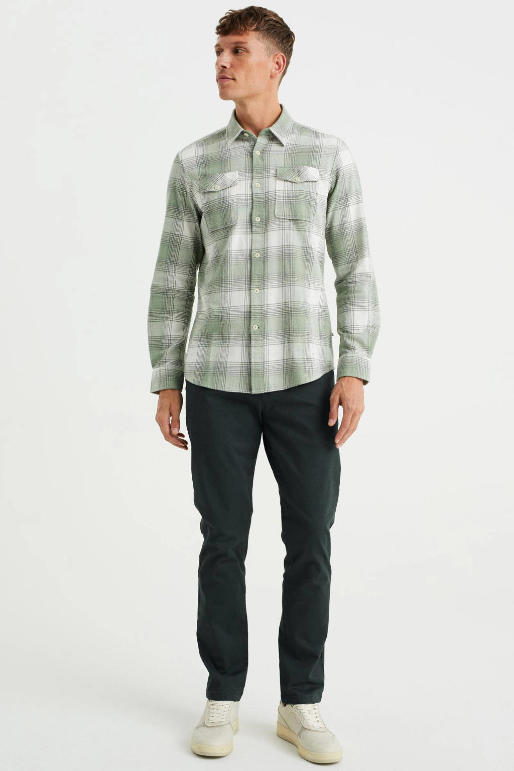 WE Fashion geruit regular fit overhemd groen | wehkamp
