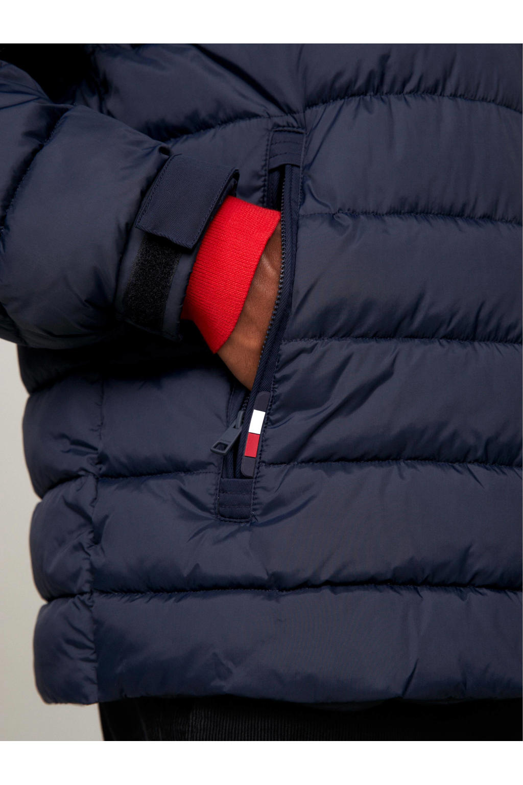 Tommy Hilfiger gewatteerde winterjas NEW YORK met logo desert sky | wehkamp