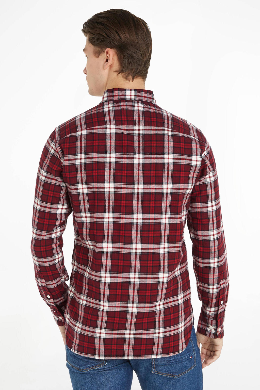 Tommy Hilfiger geruit regular fit overhemd rood | wehkamp